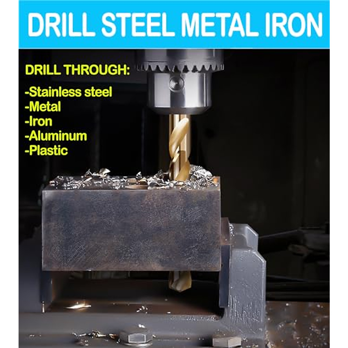 HSS Cobalt Drill Bit 7/64 in. HSS Co M35 Jobber Length Twist Drill Steel Metal-10Pcs