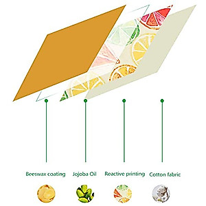 LSJTZ Beeswax Cloths for Groceries, Beeswax Bread Bags Made of Organic Cotton, Reusable Oilcloths Cling Film, Fruit and Vegetable Bags for Zero Waste (3335cm)