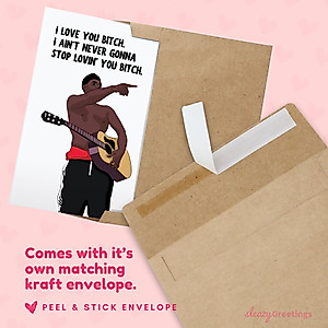 Sleazy Greetings Funny Birthday Card for Boyfriend Girlfriend | Funny Valentine's Day Anniversary Cards for Husband Him Or Her | I Love You Bitch Vine Meme Card