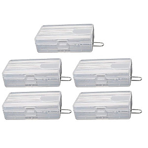 Heyiarbeit Battery Storage Case Holder Box for 2 18650 Batteries or 4 RCR123/16340 Batteries, Clear Color (5 Pack)
