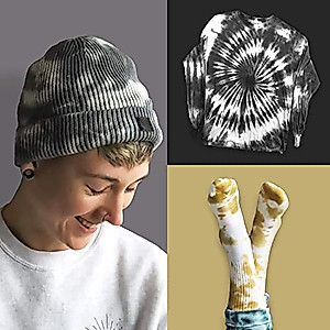 Neutral Black Tie Dye Kit Including Tan & Charcoal Grey Dye - 3 Pack Black Tie Dye Kit with 6 Refills Soda Ash Included Gray Tie Dye Party Supplies - DIY a Trendy Monochromatic Look (Gray Fabric Dye)