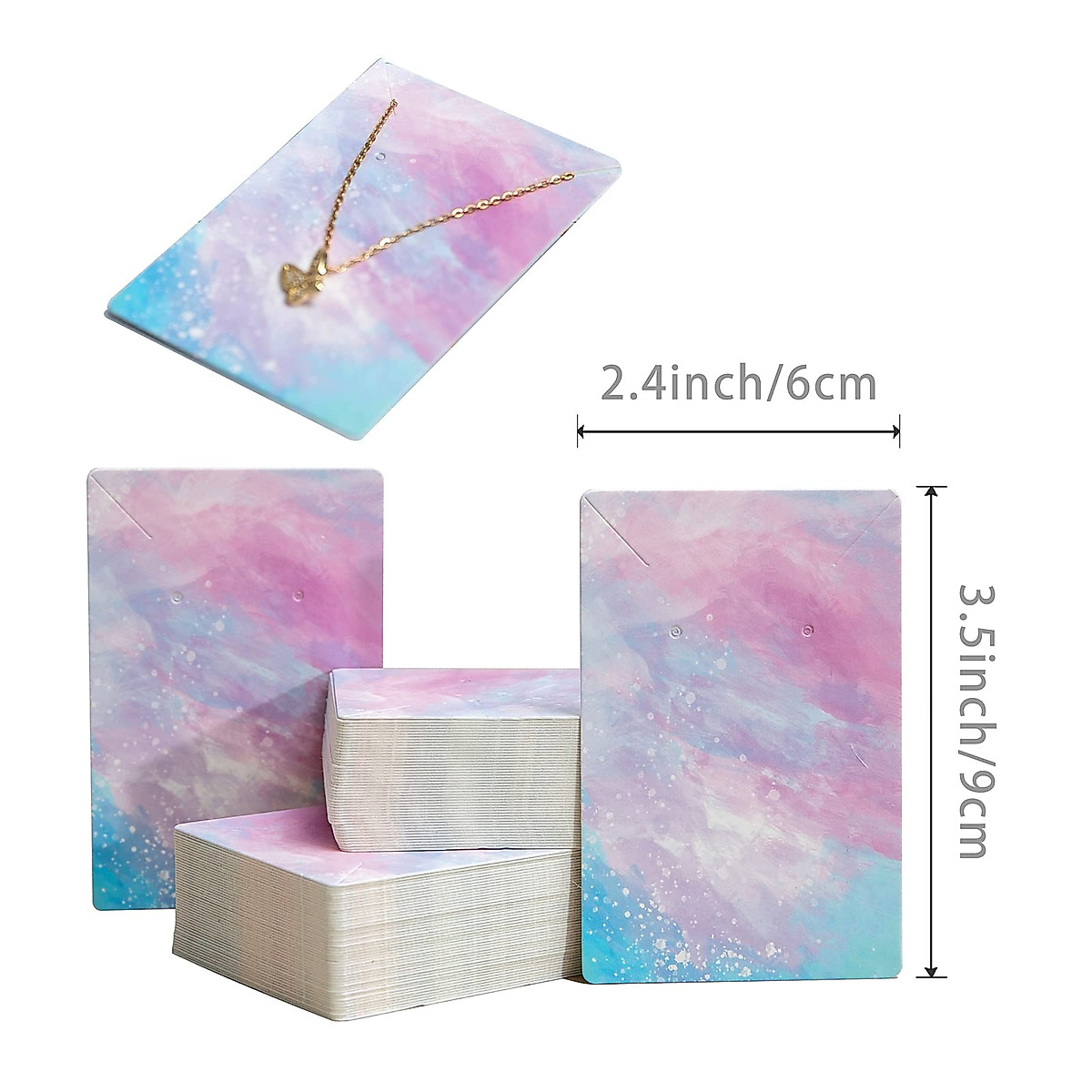 Necklace Display Cards With Bags Earring Display Cards Sets Earring Packing Holder Cards With bags Jewelry Packing For Earring Necklace Jewelry Packing 100Pack Paper 100Pack Bags 3.5" x 2.4"