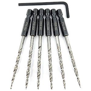 FTG USA Replacement Tapered Countersink Drill Bit Set 6 Pc (#6) 9/64"