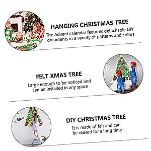 OATIPHO Felt Christmas Tree Kids Felt Christmas Tree Set Felt Xmas Tree Ornament DIY Felt Christmas Tree Kids Suit Play Set Toddler Gift Felt Christmas Tree Adornment DIY Decorations Blush