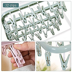 WODMB Multi-Functional 32 Clip Folding Clothes Dryer Hanger Children Clothes Dryer Socks Underwear Drying Rack ( Color : Gray )