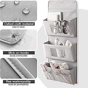 Zyrellix Wall Hanging Organizer Canvas, Wall Hanging Basket with Pockets, Oxford Cloth Wall Organizer, Waterproof Hanging Storage Bag for Kitchen, Bedroom, Bathroom, Door, Office