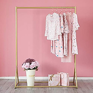 IronFashion Gold Clothing Rack, Boutique Display Clothes Rack with Wheels, Modern Garment Rack for Retail Use (47.24" L)