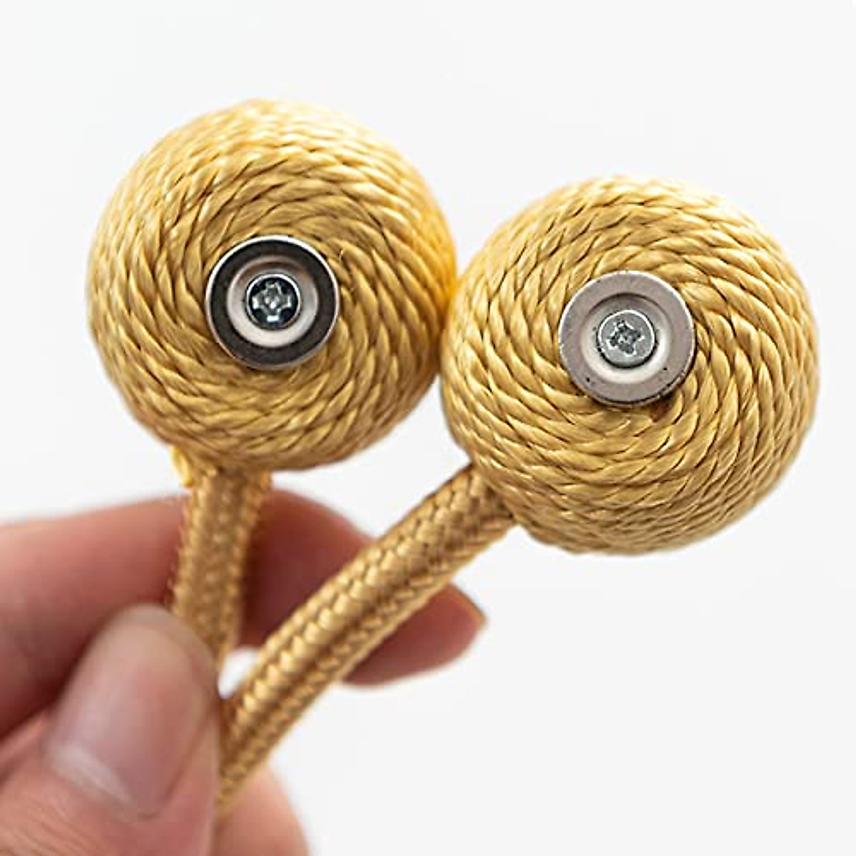 2pcs Magnetic Curtain tiebacks, Modern Style Curtain Ties Drapery Backs Holder Window Hold Curtains Drape Ties Backs for Home Bedroom Office Decorative Curtain (White)