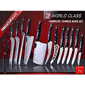 Miracle Blade IV World Class Professional Series 13 Piece Chef's Knife Collection and 8 IV World Class Steak Knives