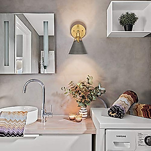 KSANA Gold Wall Sconces Lighting Fixture, Modern Vintage Wall Mounted Lamp 1-Light for Bedroom, Bathroom, Living Room, Antique Brass and Black Silver Finish