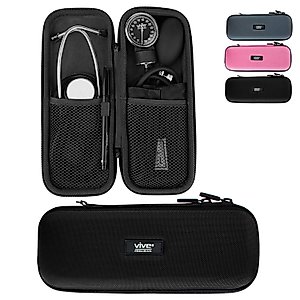 Vive Precision Stethoscope Case for Nurses - Hard Protective Equipment - Travel Holder Nursing School Essential - Fits 3M Littmann Classic III, Lightweight II S.E., Sphygmomanometer
