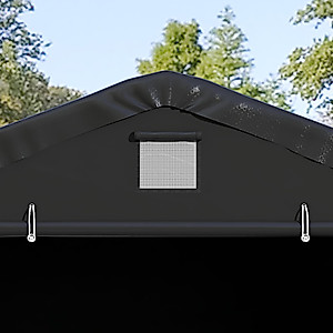 Outsunny 12' x 20' Heavy Duty Carport, Portable Garage Canopy Tent with 2 Ventilation Windows and Large Door, for Car, Truck, Boat, Motorcycle, Bike, Garden Tools, Black