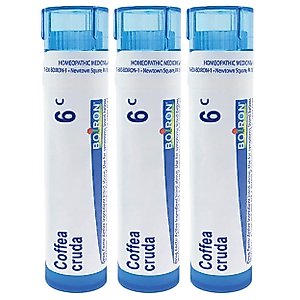 Boiron Coffea Cruda 6c Homeopathic Medicine for Sleeplessness with Mental hyperactivity - Pack of 3 (240 Pellets)