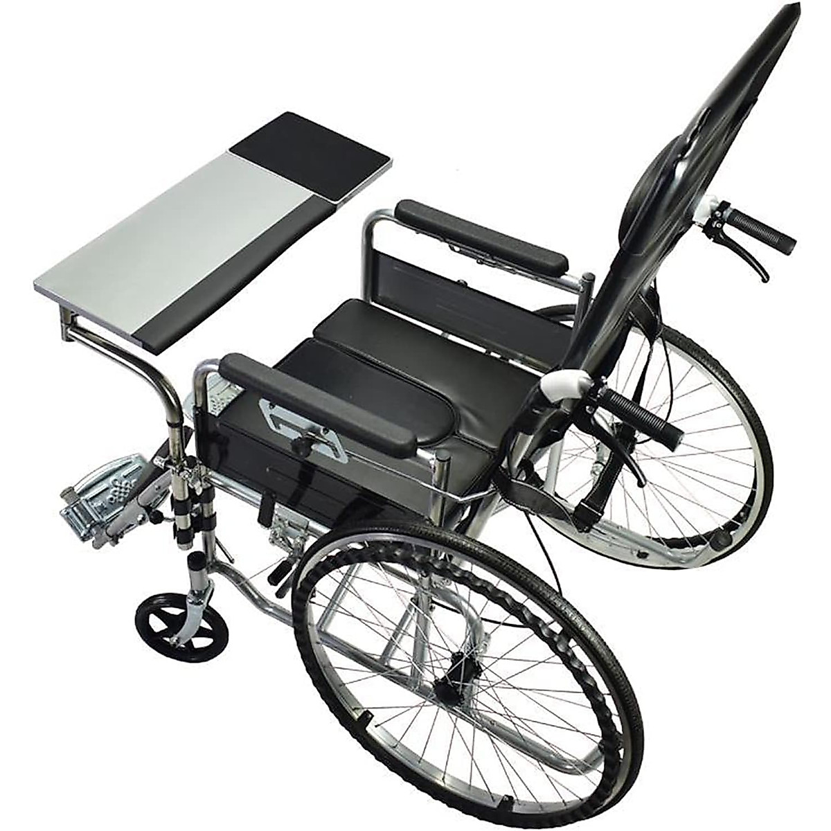 Wheelchair Lap Tray Table Accessories with Cup Holder, Medical Portable Universal Wheelchair Trays Desk for Manual Powered or Electric Wheelchairs