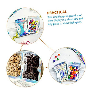 Dime Bag 100pcs Plastic Bag Glitter Earrings Bead Earrings Plastic Bags Clear Sealed Bag Zipper Storage Bags Small Clear Bags Sealing Earring Bag Necklace Bag Small Bags Snack Abs