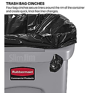 Slim Jim Trash Can Waste Bin with Venting Channels, Blue Recycling for Kitchen/Office/Workspace, Pack of 4