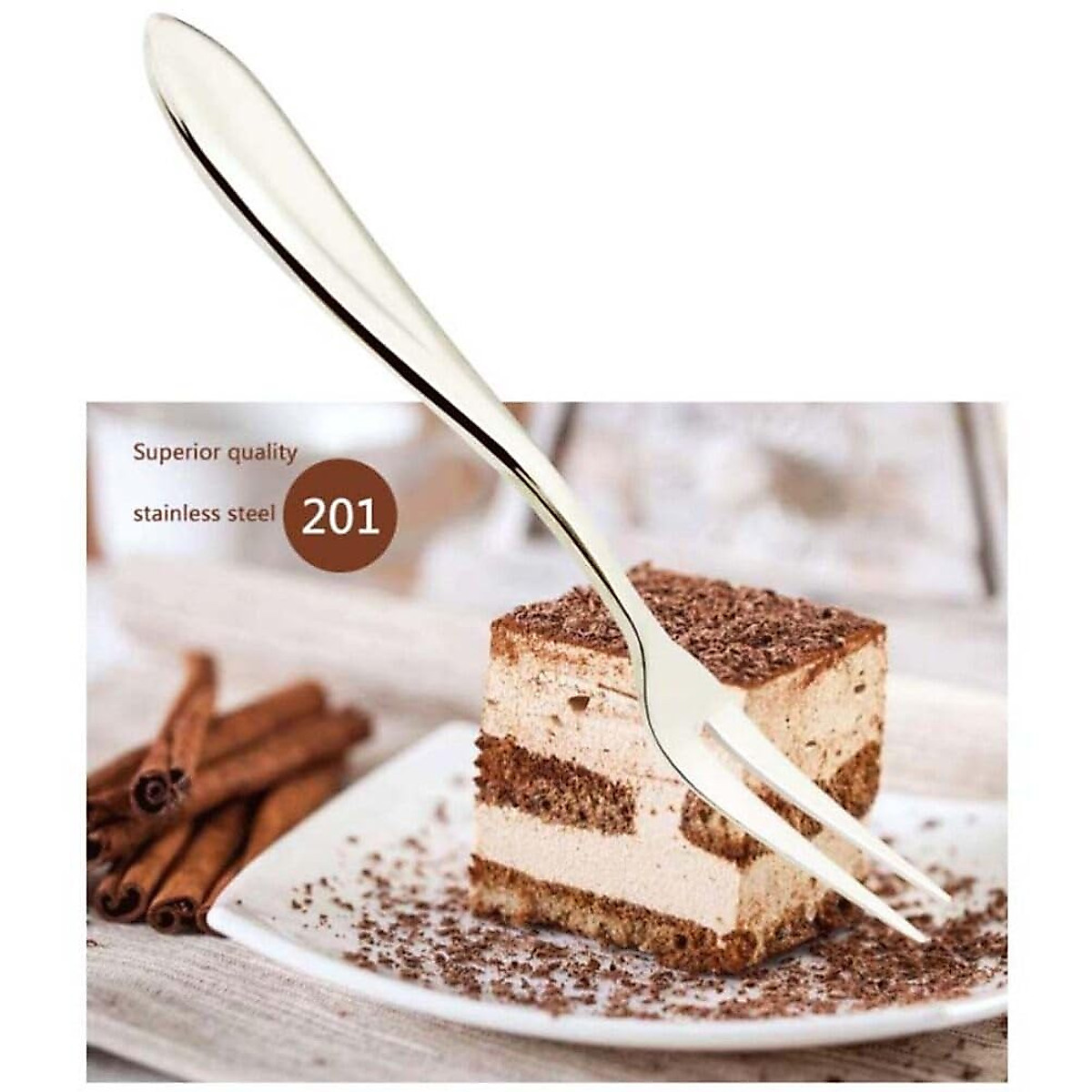 3pcs Stainless Steel Fruit Forks Metal Dinner Forks Satin Forks Two Prong Dinner Fork for Home Restaurant Hotel (Silver)