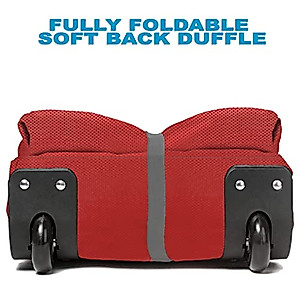 Bago Rolling Duffle Bag with Wheels - 30" 100L Foldable Weekender Bag, Waterproof Travel Duffel Bag, Heavy Duty lightWeight Duffle Bag for Traveling, Rolling Duffel Bag with Wheels (Red)