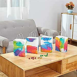24 Pack Small Party Favor Bags Goodie Bags for Birthday Party Gift Bags With Handle(Watercolor)