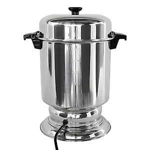 West Bend 13550 Coffee Urn Commercial Polished Stainless Steel Features Automatic Temperature Control Large Capacity with Fast Brewing and Easy Clean Up, 55-Cup, Silver