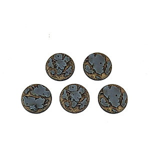 War World Gaming War Torn City Rubble Round Bases x 5 (40mm) - 28mm Heroic Scale Wargaming