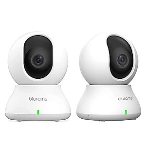 blurams Security Camera 2K, Baby Monitor Dog Camera 2PCS for Home Security w/Smart Motion Tracking, Phone App, IR Night Vision, Siren, Compatible with Alexa & Google Assistant & IFTTT, 2-Way Audio