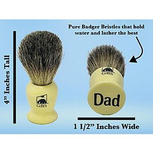 Customizable GBS Pure Badger Bristle Shaving Brush 21 MM Knot 100 mm (4" Tall) Ivory Handle! Personalized