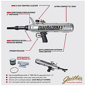 Gaither Handheld Bead Bazooka - 2nd Generation, Bead Seater Tool with Rapid Air Release, for Passenger, Commercial, and Agricultural Vehicles, 10 Liter