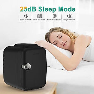 CROWNFUL Mini Fridge, 4 Liter/6 Can Portable Cooler and Warmer Personal Fridge for Skin Care, Cosmetics, Food,Great for Bedroom, Office, Car, Dorm, ETL Listed (Black)