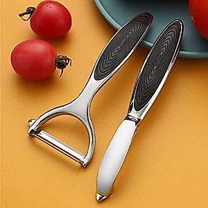 Mexrasdos Vegetable Peeler 2 Different Shaped Peelers Apple Peelers Stainless Steel Fruit Peelers for Kitchen Non-Slip Handle Peeler for Potato, Carrot, Veggie (2 PCS)
