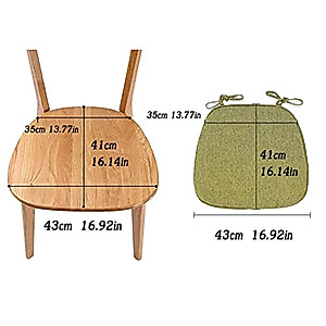 ETULLE Chair Cushions for Dining Chairs 2 Pack, Non Slip Seat Cushion Inserts 17" X 16", Seat Cushion U Shaped with Ties, Comfort and Softness Seat Cushions for Dining Room Washable Living Room Gar