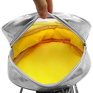 Aibearty Alien Backpack Holographic Triangle Rucksack Casual Bag (Silver 2)