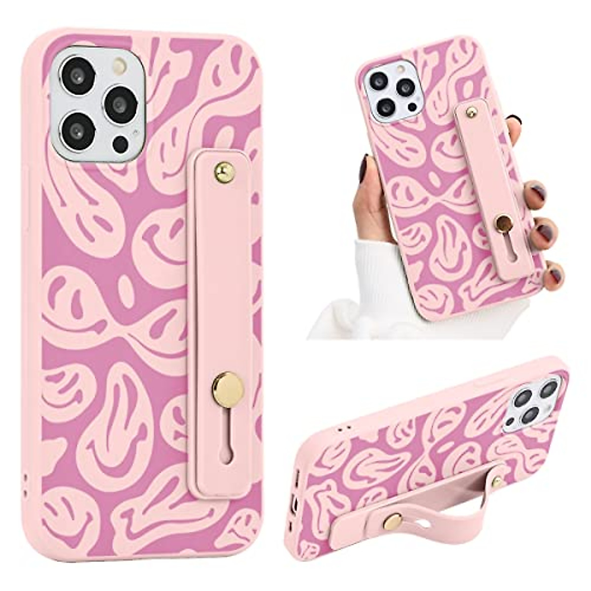 KAPUCTW 2 Pack for Oppo Realme 7 Pro 4G case with Wrist Strap, Print Pattern Wristband Holder Phone Case Soft Silicone TPU Bumper Shockproof Protective Cover for Realme 7 Pro 6.4 Inch