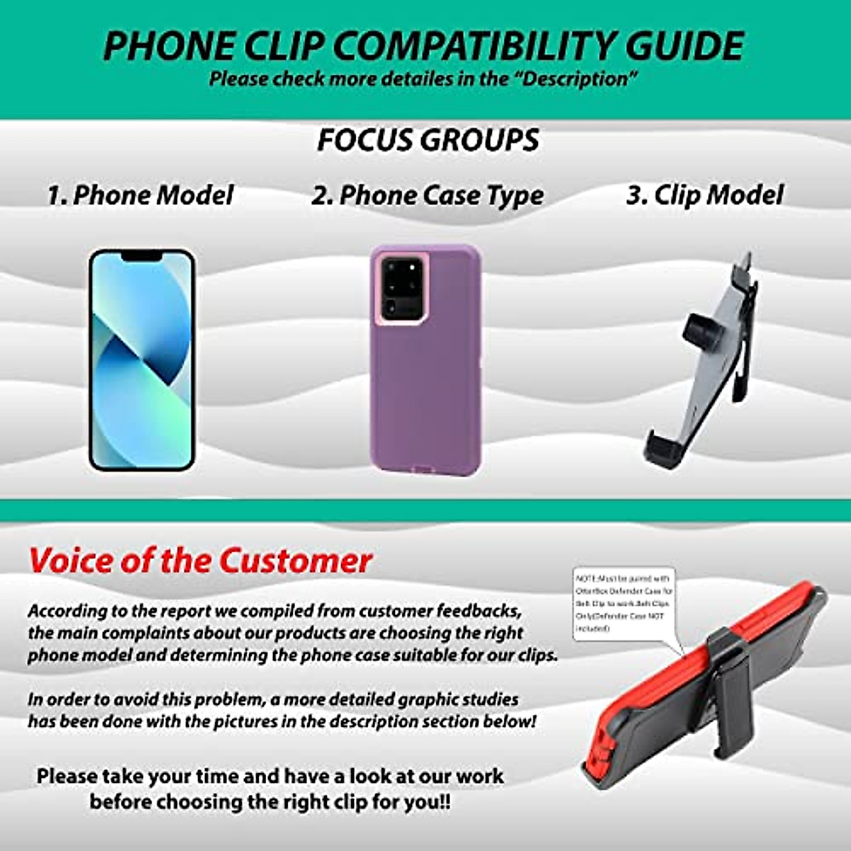 WallSkiN 2 Pack Replacement Belt Clip Holster for Samsung Galaxy S22 Ultra OtterBox Defender Series Case | Clip for Belt Holder (Case Not Included)