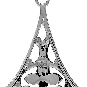 Silvershake 2.14ct. Natural Amethyst 925 Sterling Silver Flower Vintage Inspired Drop Dangle Hook Earrings