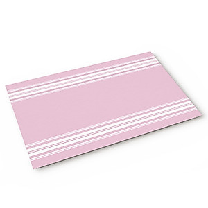 Doormat Bath Rugs Non Slip Farmhouse Stripes Pink Rustic Striped Washable Cover Floor Rug Absorbent Carpets Floor Mat Home Decor for Kitchen Bathroom Bedroom (16x24)