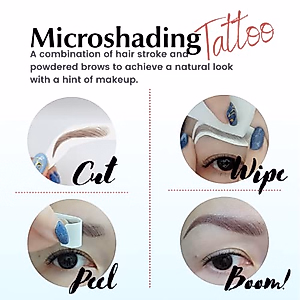 Bliss and Beyond USA | Men Waterproof Eyebrow Tattoo Stickers. A real hair stroke look. Hair replacement without surgery. Solution for hair loss. Bushy Tinted eyebrow tattoos. (MEN)