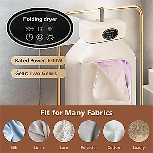 Imfriy Portable Dryer, Portable Clothes Dryer for Clothes, Underwear, Towel, Pet Clothes, Hanging Dryer for laundry Travel Camping Apartment Hotel Dormitory RV (Creamy-white)