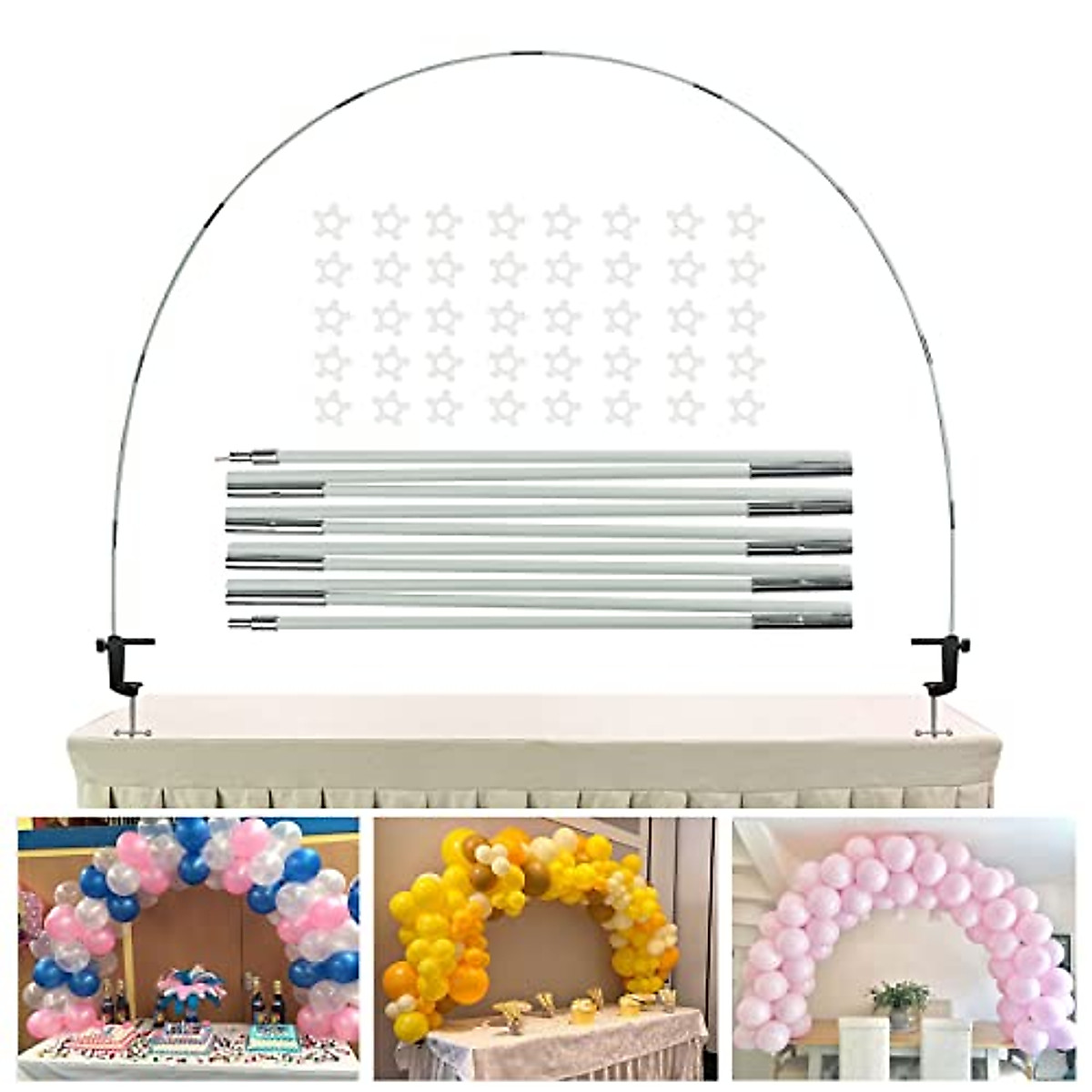 YALLOVE Table Balloon Arch Kit, 12FT Balloon Garland Stand for Party Decoration