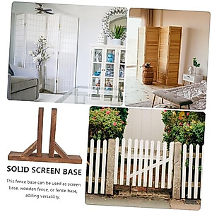 CIYODO Solid Wood Screen Base Fences Household Screen Feet Partition Holders Patio Fence Base Thickened Divider Base Room Divider Clamps Household Divider Base Divider Fence Base Wooden