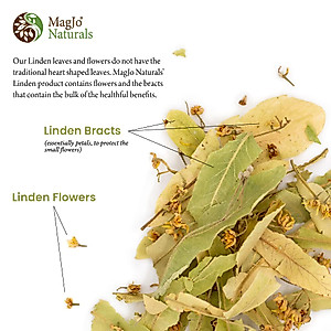 MagJo Naturals, Wild Crafted Linden (4 oz) Dried Flower and Leaf, Linden Flower Tea, Lime Flower Herbal Tea, Linden Tree Blossom, Tila or Tilo, Linden Tea, Tilo Tea, Linden Flower Lime, Flower Tea
