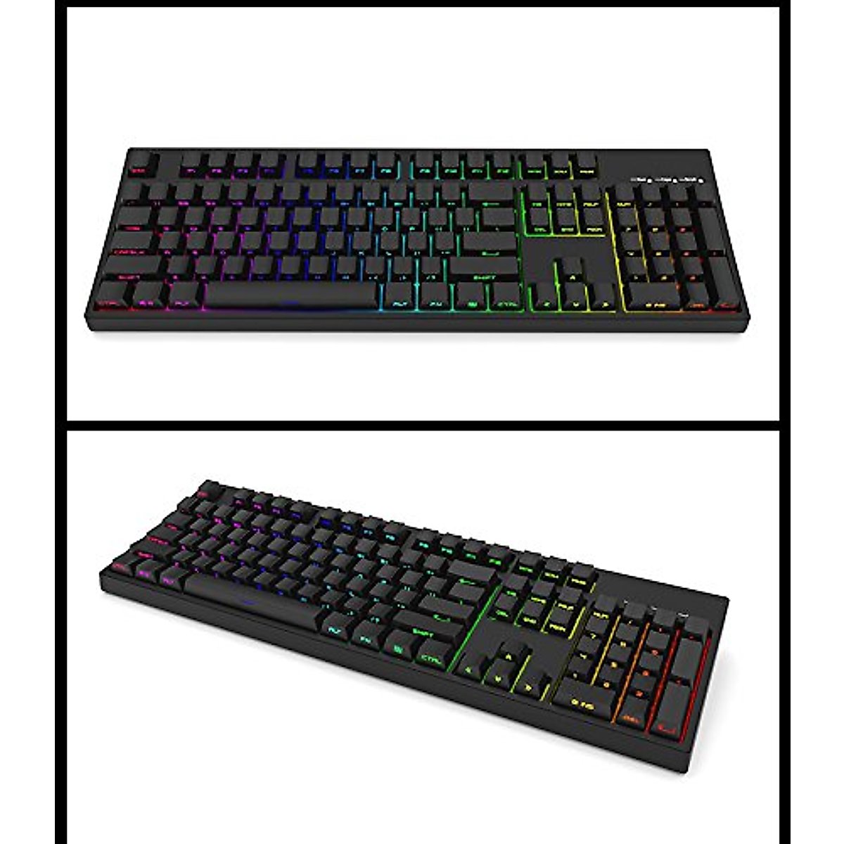 Black OEM Profile PBT Double Shot 104 Side-lit Shine Through Translucent Backlit keycaps for MX Mechanical Keyboard Filco (Black)(Only Keycap)