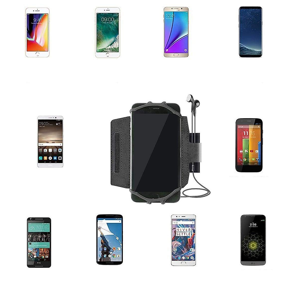 BoxWave Holster Compatible with Samsung Galaxy Z Fold 4 - ActiveStretch Sport Armband, Adjustable Armband for Workout and Running - Jet Black