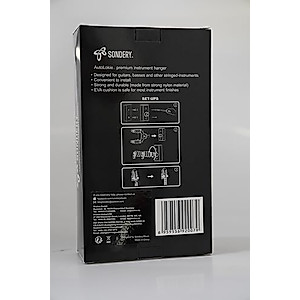 Sondery Guitar Wall Mount Hanger, Auto Lock and Adjustable Hook Holder for Acoustic and Electric Guitar, Ukulele, Bass, Banjo and Mandolin