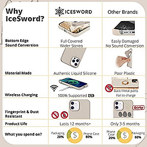 IceSword iPhone 12 Pro Max Case Stone, Liquid Silicone Shockproof Phone Case Cover, Light Beige Tan Cream Warm Sand Pearl Cute, Drop Protective 6.7" [Soft Anti-Scratch Microfiber Lining] 12PM - Stone