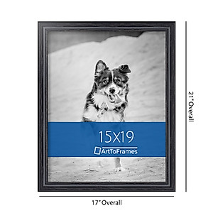 ArtToFrames 15x19 inch Black Stain on Solid Red Oak Wood Picture Frame, 2WOM0066-59504-YBLK-15x19