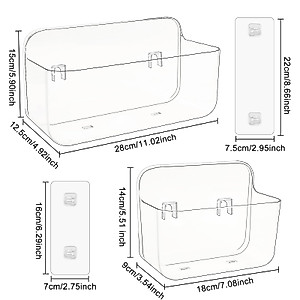 SBYURE 2 Pack Shower Organizer,Adhesive Clear Acrylic Shower Organizer, Self Adhesive Wall Mount Shower Caddy Without Drilling for Bathroom Kitchen Storage