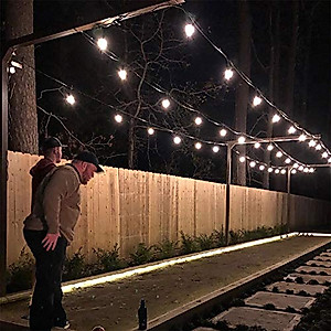 YQL Outdoor String Lights Hanging Kit,Globe String Lights Suspension Kit,164ft Black Vinyl-Coated 304 Stainless Steel Cable,String Light Guide Wire,Hook & Eye Turnbuckle Wire Rope Tension