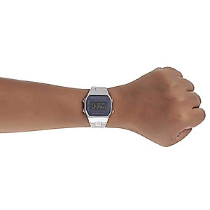 Casio A168WEM-1 Men's Youth Collection Mirror Dial Alarm Chronograph Illuminator Digital Watch