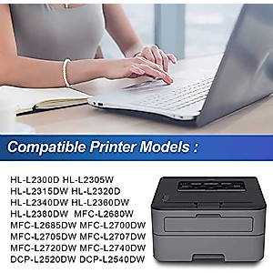 TN630 Compatible TN-630 Black Toner Cartridge Replacement for Brother MFC-L2700DW MFC-L2680W HL-L2300D DCP-L2520DW Printer Toner.(2 Pack)